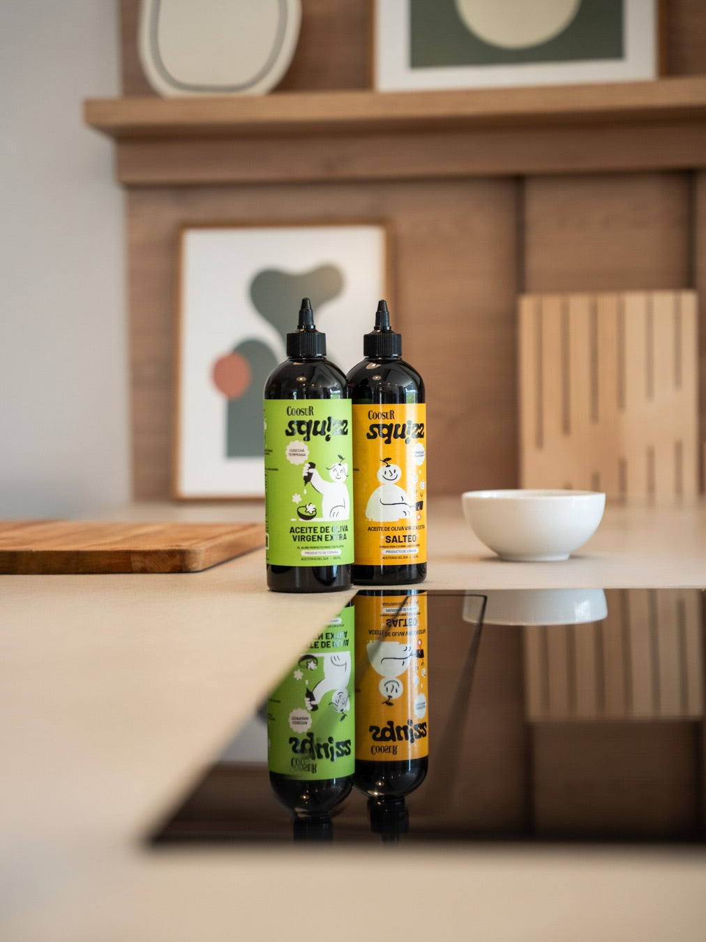 Aceite de oliva virgen extra en biberón Squizz